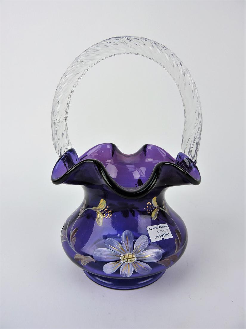 Fenton purple basket with hand