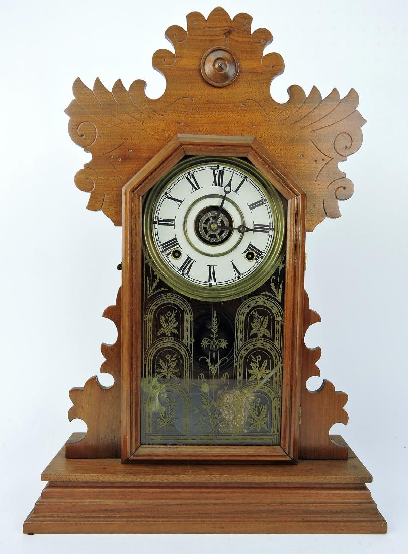 Ingraham Walnut Kitchen Clock