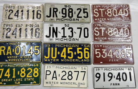 Pair 1967 Michigan License Plates