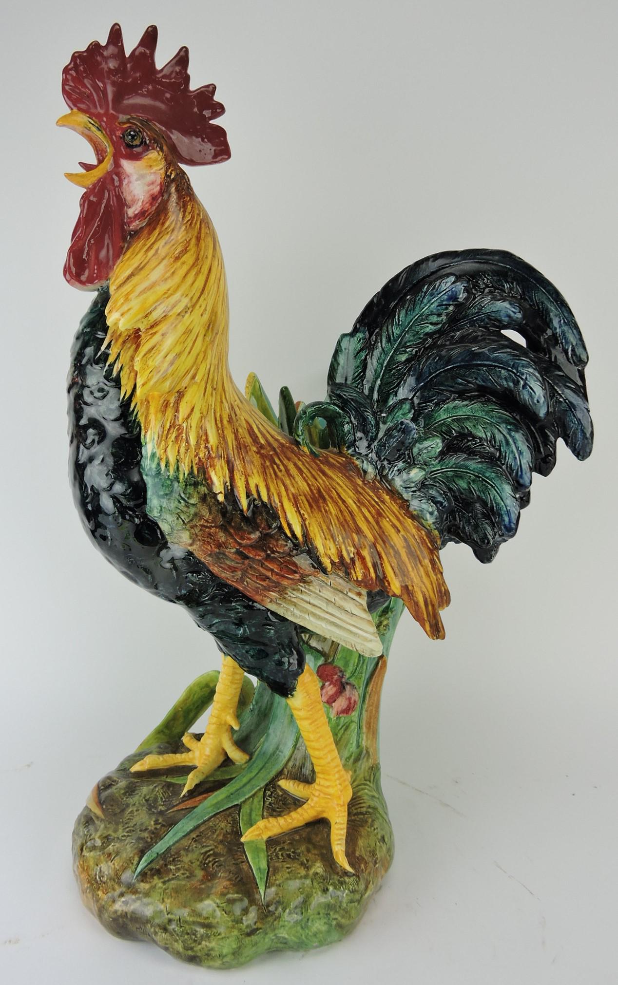 For Auction: Delphin Massier majolica rooster (#3494) on May 23, 2020 ...