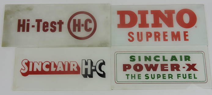 Lot Of 4 Glass Sinclair Gas Pump Inserts