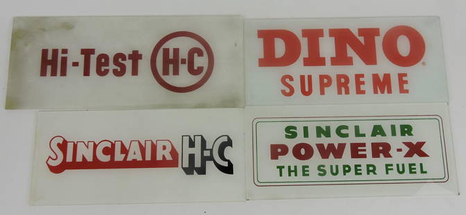 Lot Of 4 Glass Sinclair Gas Pump Inserts