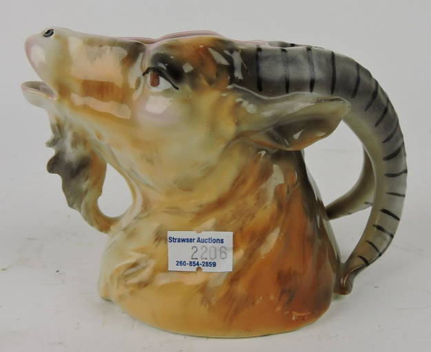 Royal Bayreuth Style Ram's Head Pitcher,