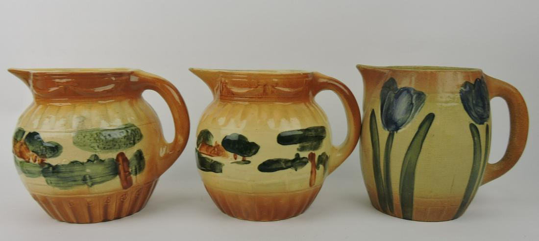 Roseville Lot Of 3 Pitchers
