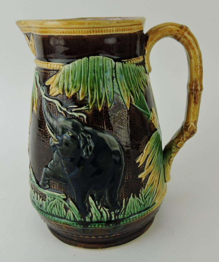 Majolica "jumbo" Elephant Pitcher,