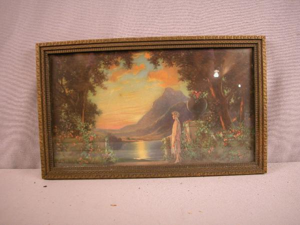 Charles Kendall Manning Print Of Lady At Sunset, 1