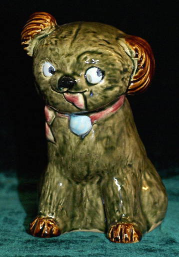 Unusual Majolica French Comical Dog Figure Attr