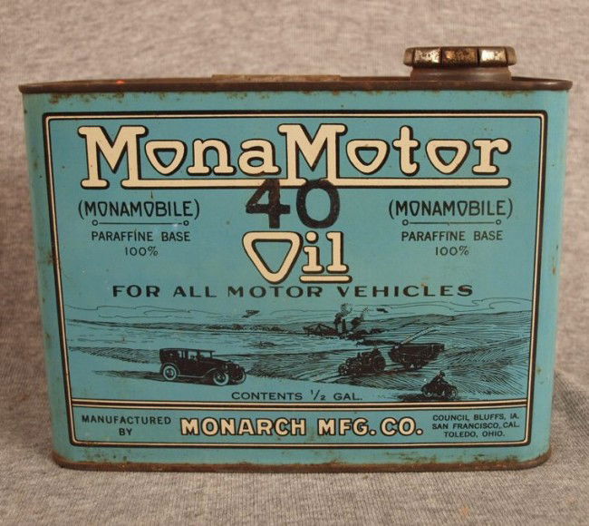Mona Motor 40 Oil, Monarch Mfg. Oil Can