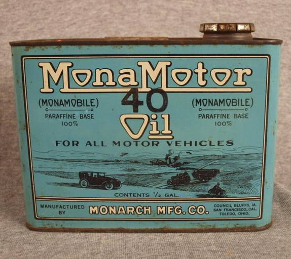 Mona Motor 40 Oil, Monarch Mfg. Oil Can