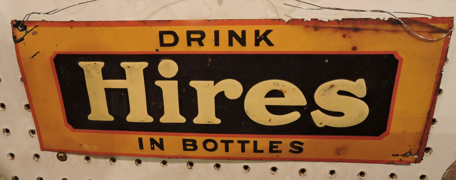 Tin Embossed Hires Sign,