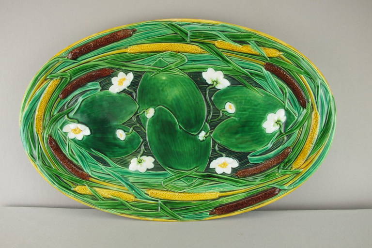 Minton Majolica Monumental Bullrush And Waterlily