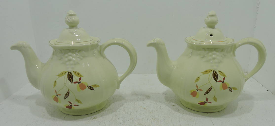 Hall China Autumn Leaf Lot Of 2 Grape Teapots