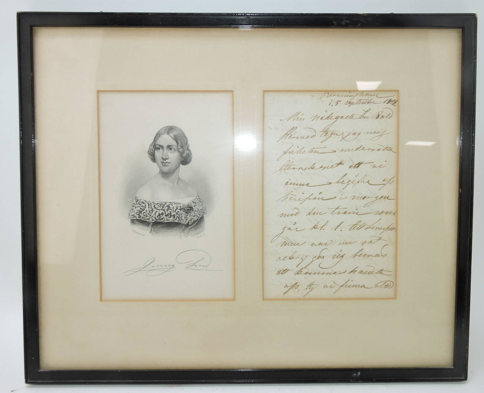 Jenny Lind Engraving And Autographed Auction