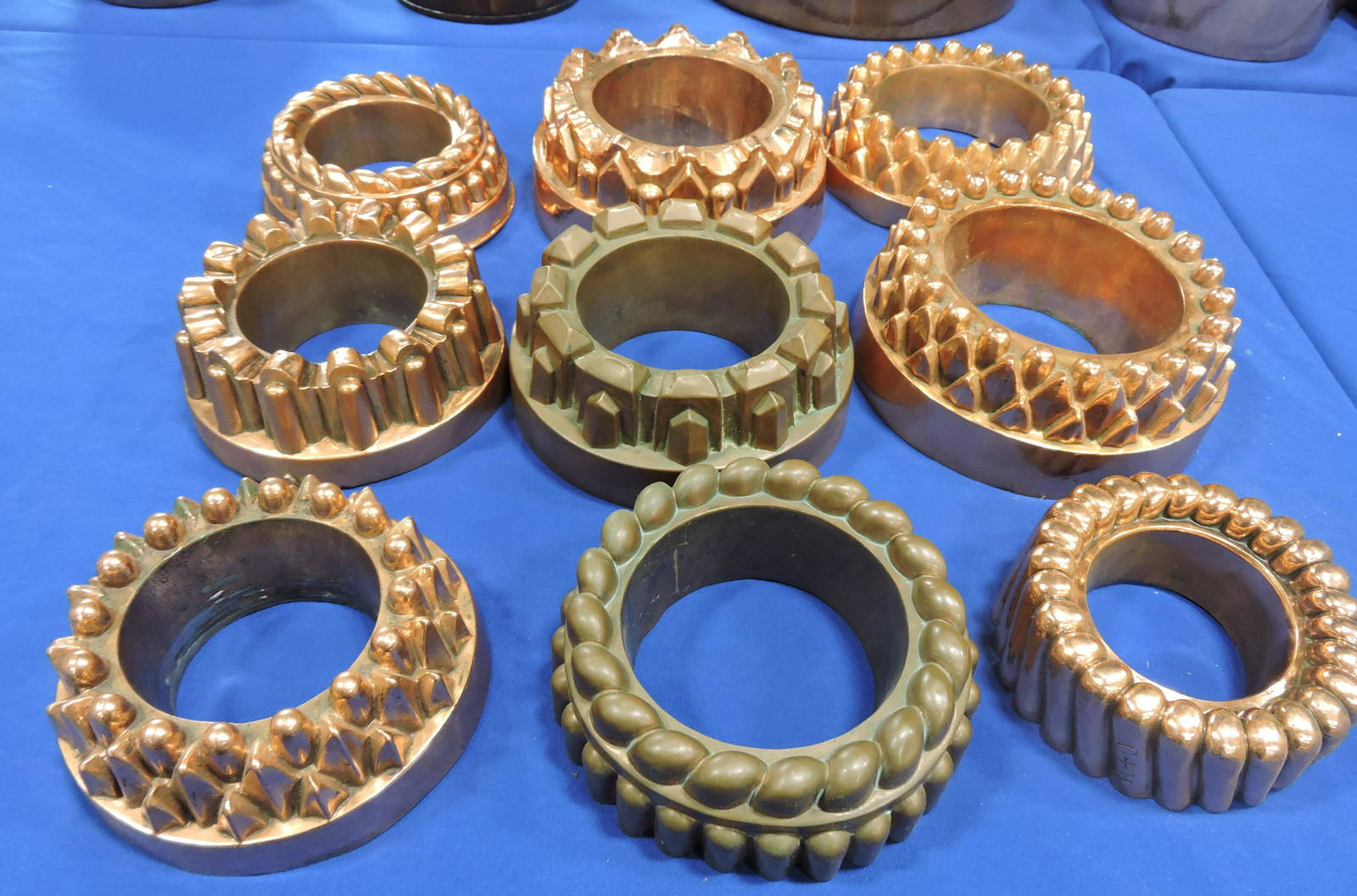 Lot Of 9 Copper Food Molds Auction