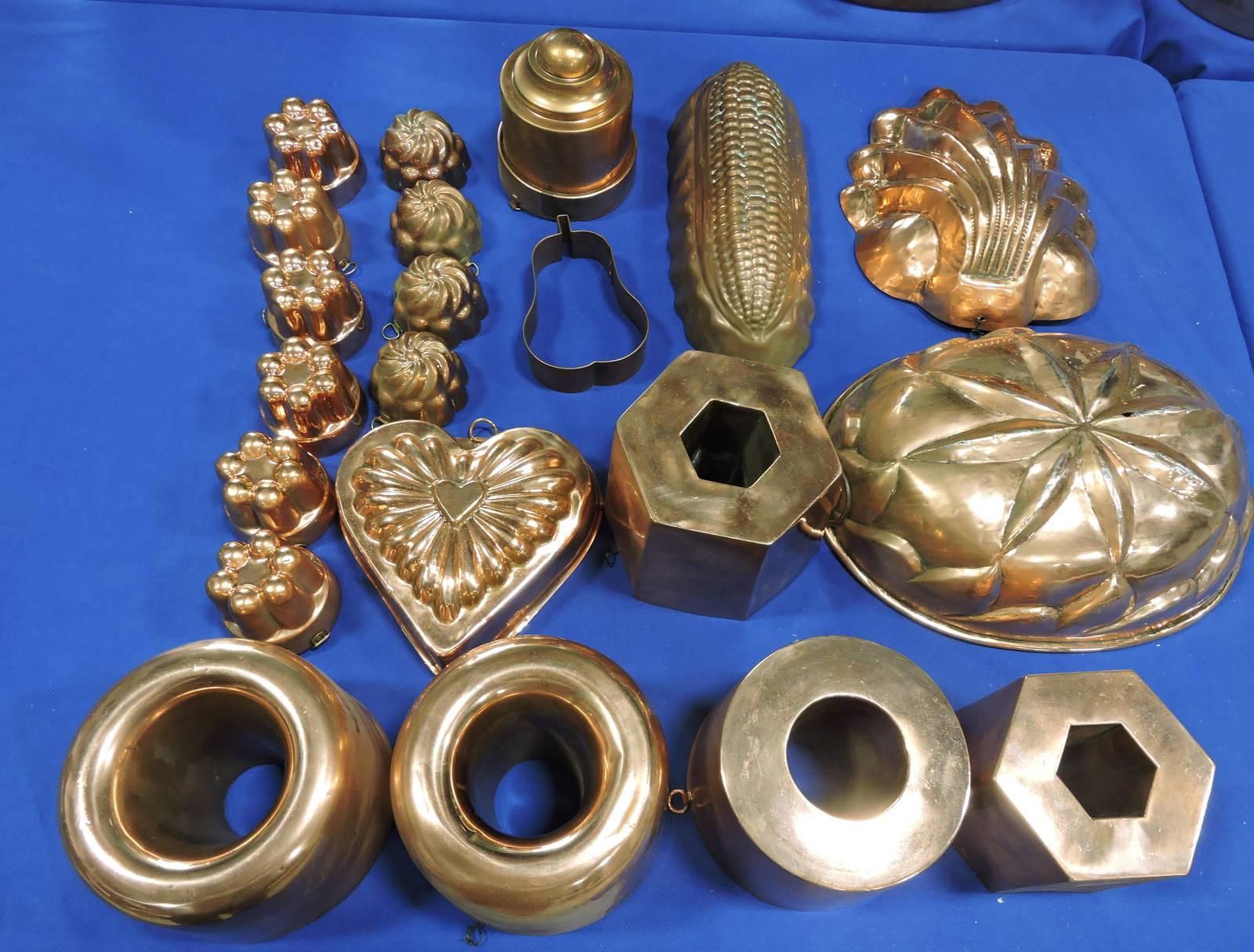 Lot Of 21 Copper Food Molds Auction