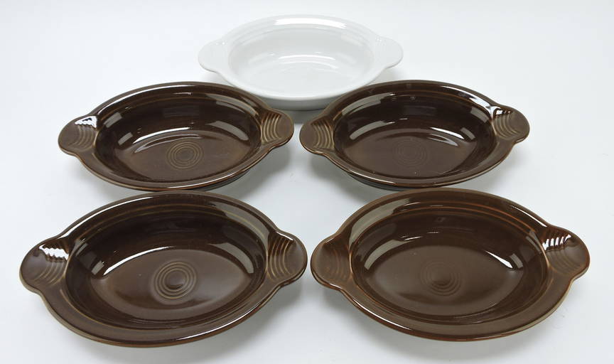 Fiesta Post 86 Lot Of 5 Oval Bakers,