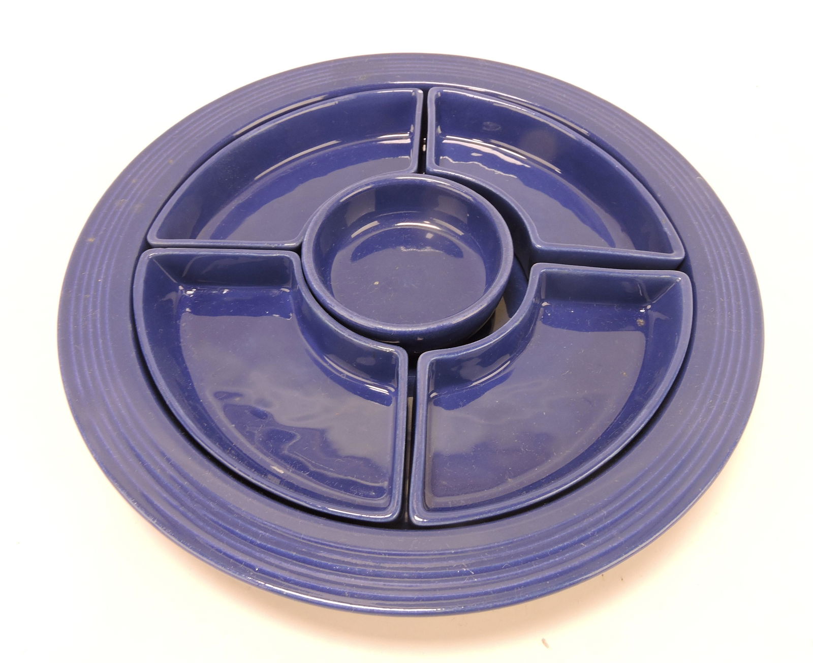 Fiesta Relish Tray, All Cobalt Auction
