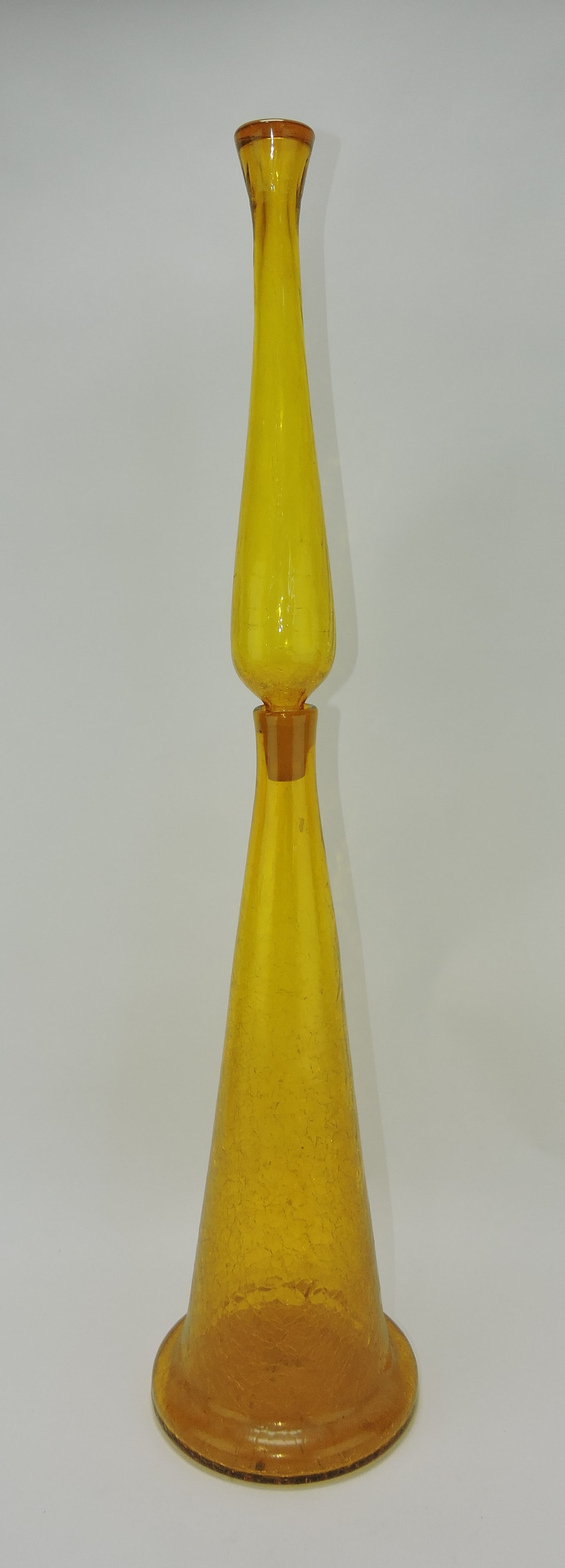 Blenko Yellow Crackle Glass Decanter Auction