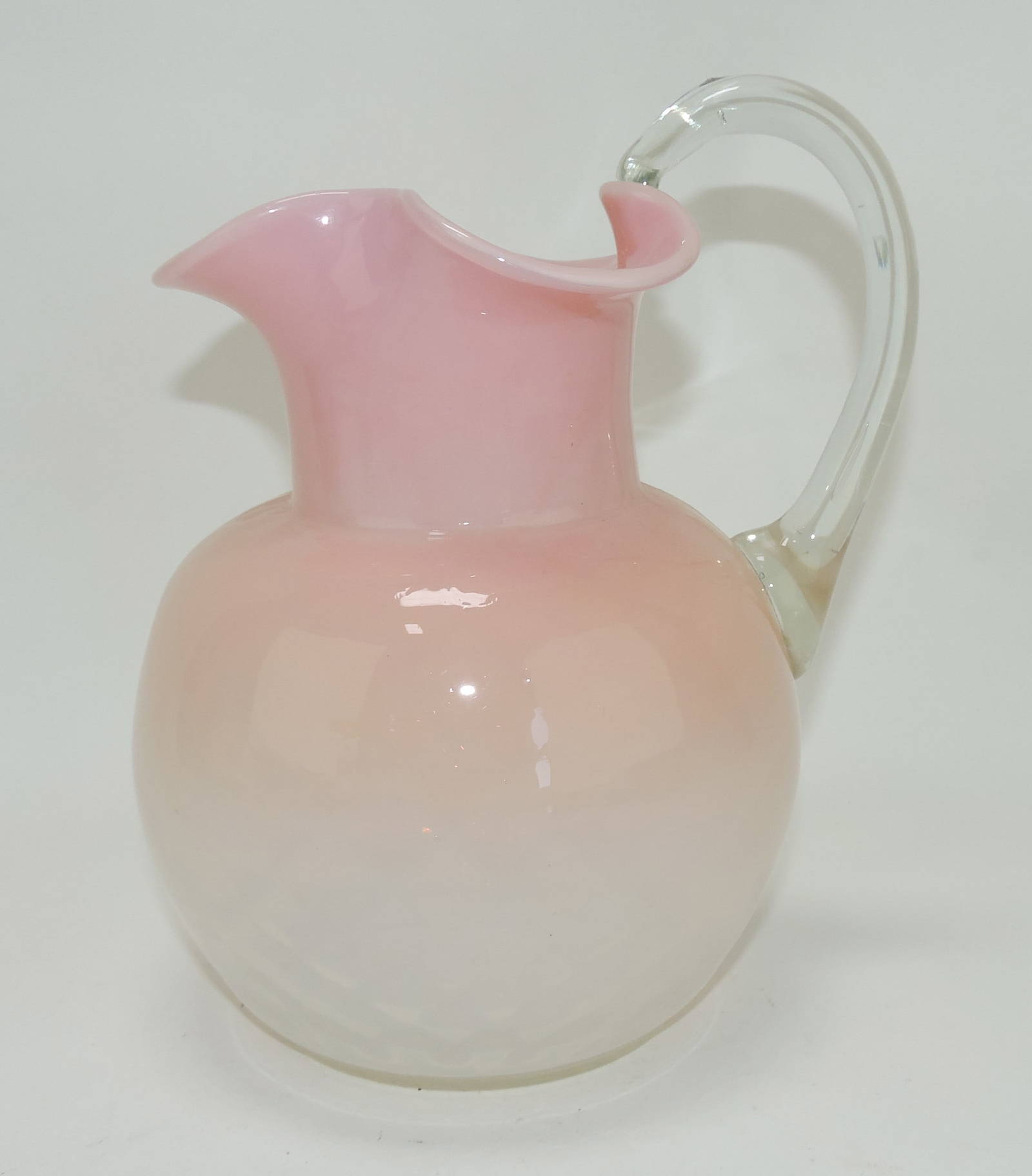 Peach Blow Diamond Pattern Pitcher, Auction