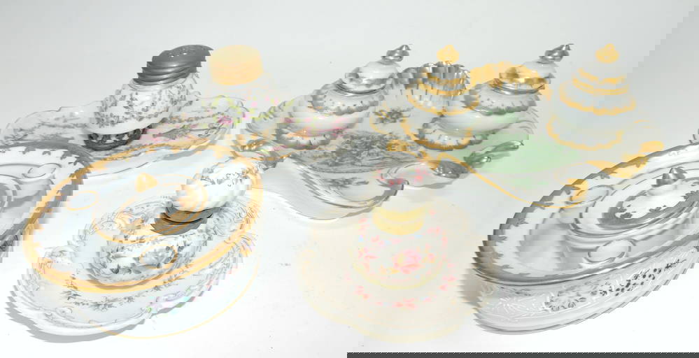 Lot Of 4 Porcelain Inkwells