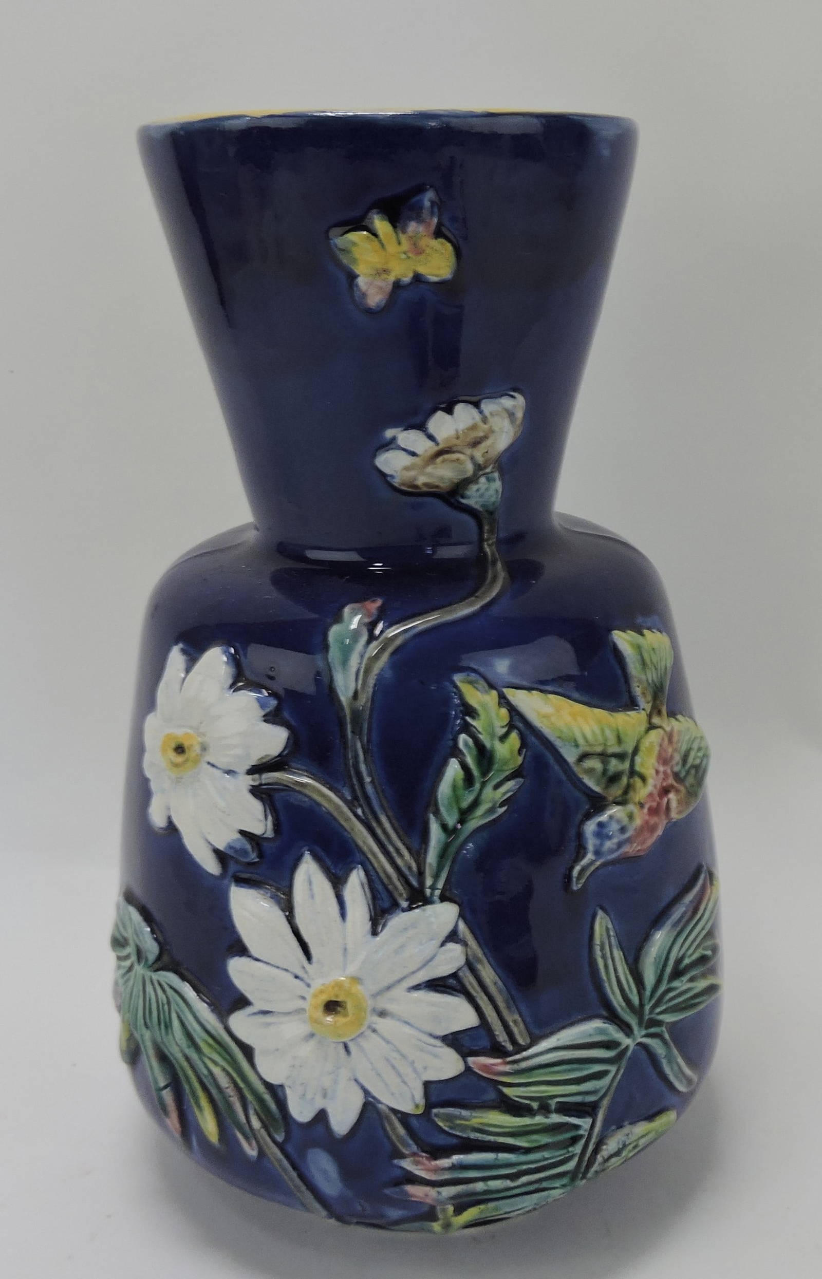 Forester Majolica Cobalt Vase With Auction
