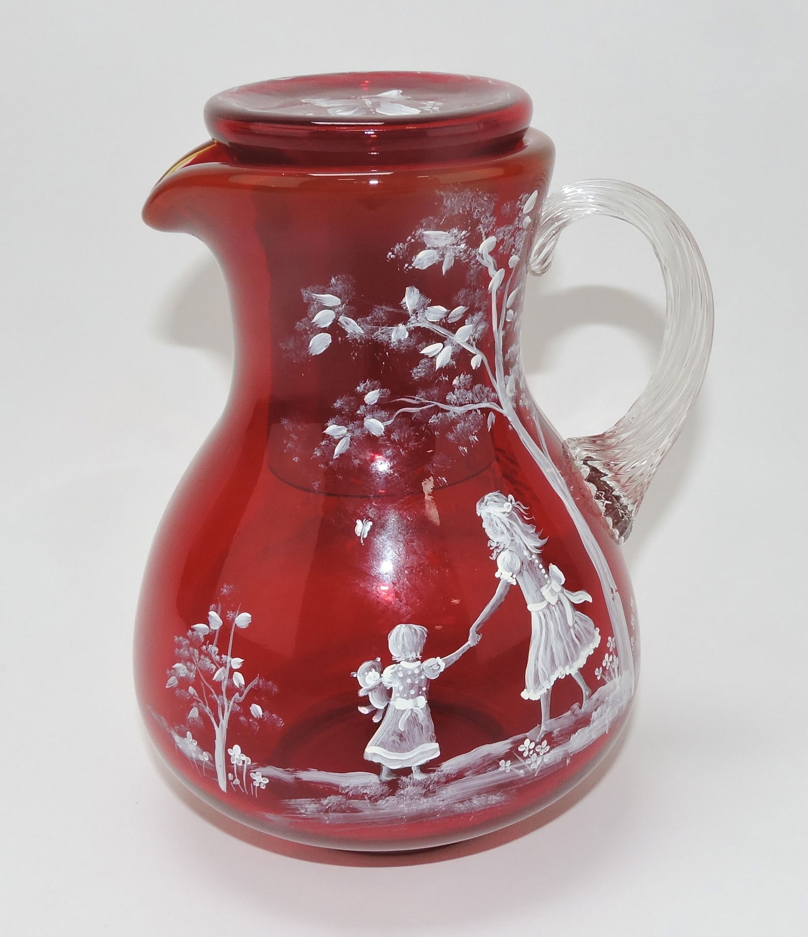 Fenton Red Ruby Mary Gregory Tumble Up Auction