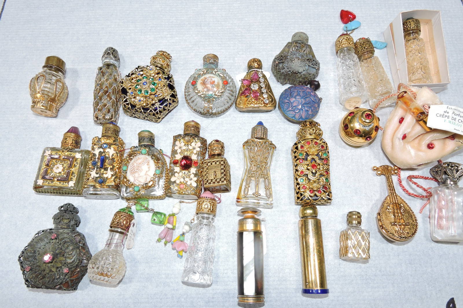 Lot Of Perfume Bottles And Accessories Auction