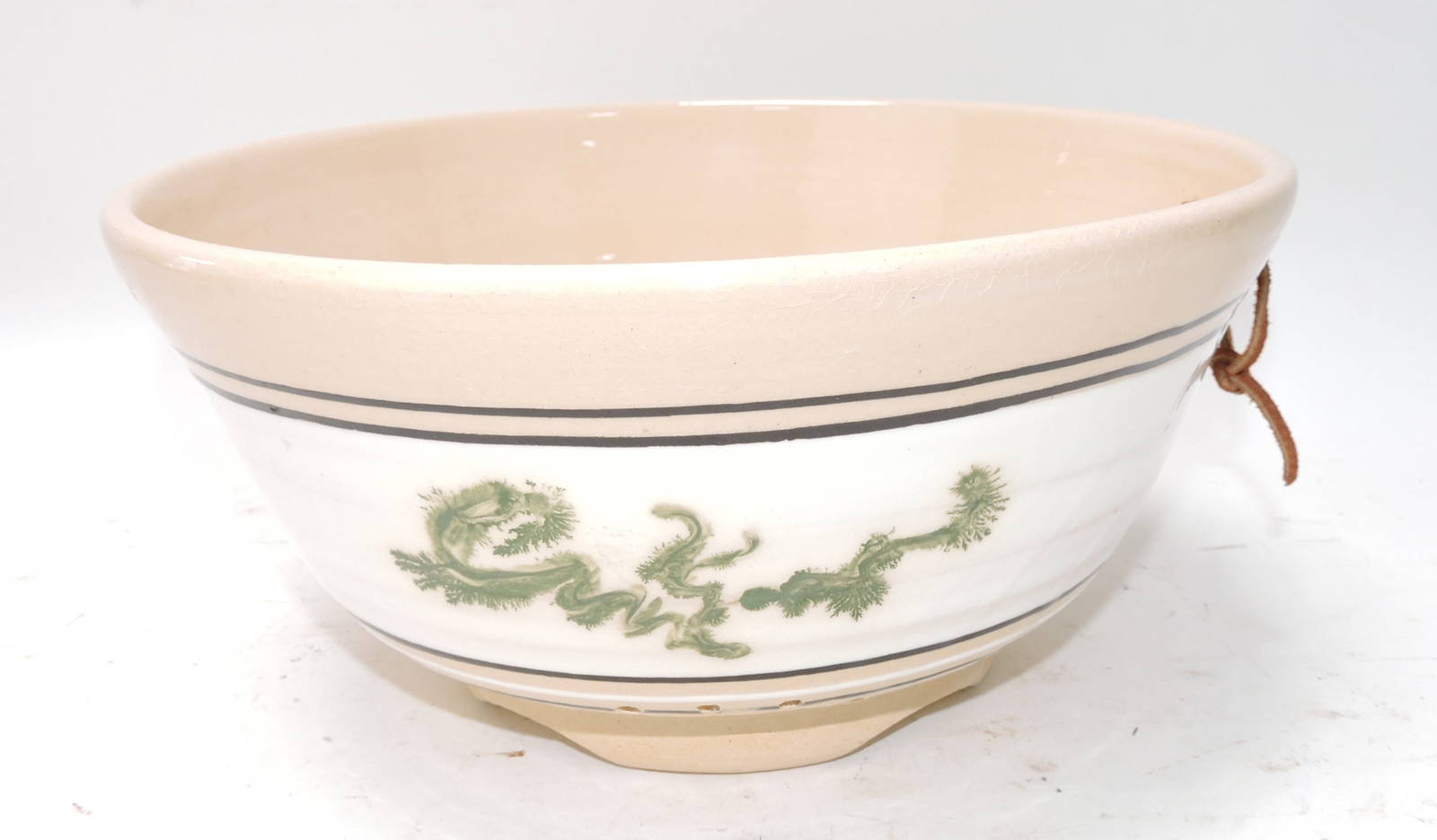 Mochaware Green Seaweed Rare Colander, Auction