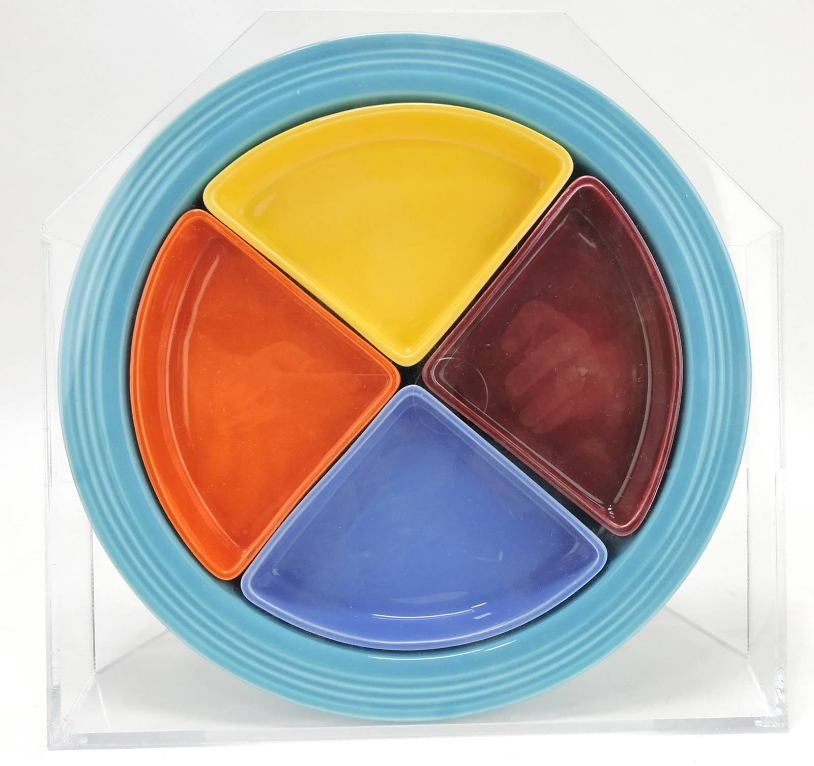 Harlequin 5 Pc Relish Tray With Holder Auction