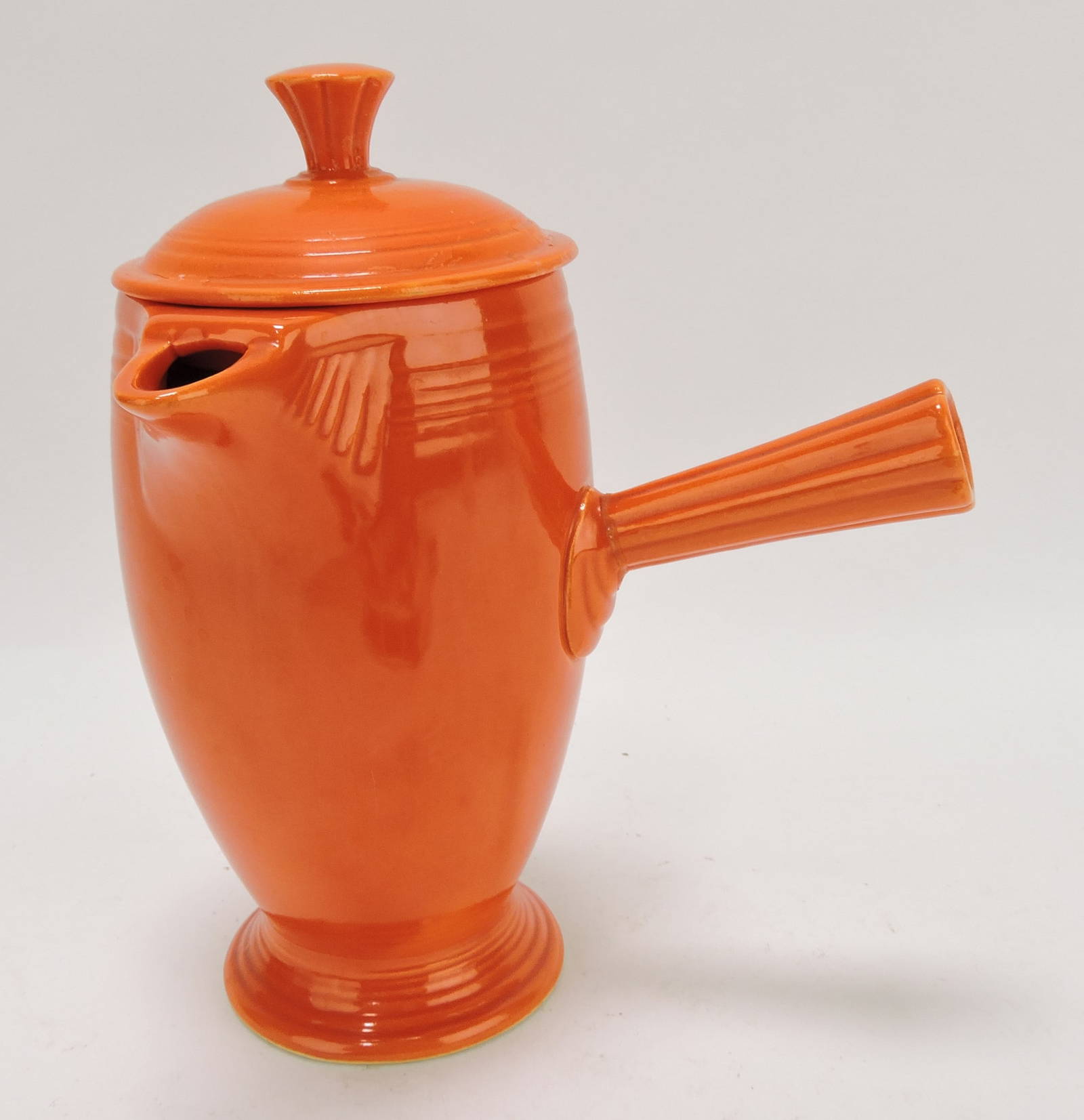 Fiesta Demitasse Coffee Pot, Red, Lid And Auction