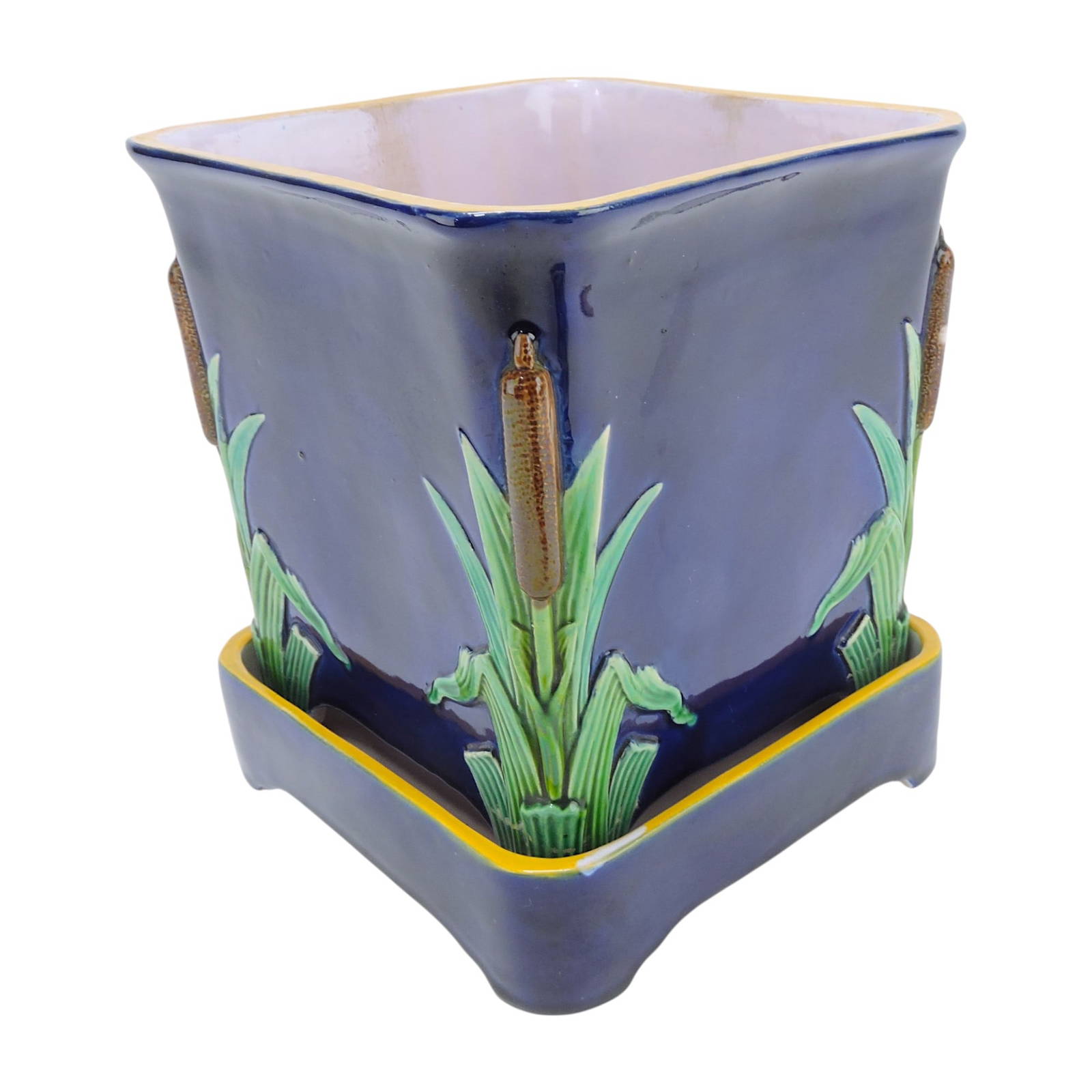 Minton Cobalt Majolica Cattail Auction