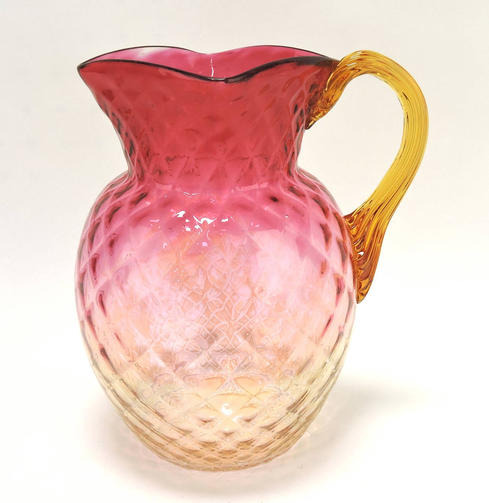 Amberina 8" Diamond Pitcher Auction