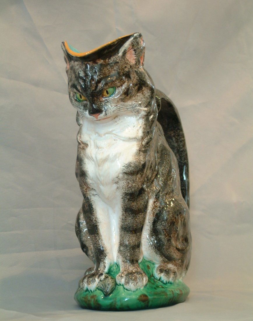 MINTON rare majolica figural cat pitcher, 10", shape - Apr 13, 2013 ...