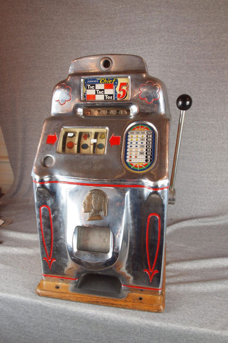 1946 Jennings Chief Tic Tac Toe 5 cent slot machine