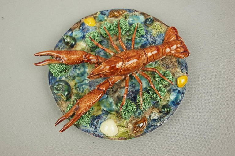 Geoffrey Luff Palissy Ware Majolica Round Tray With