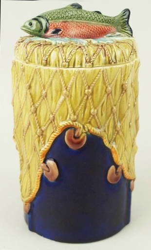 A Rare Copeland Fish Pate Jar And Cover C.1875, The