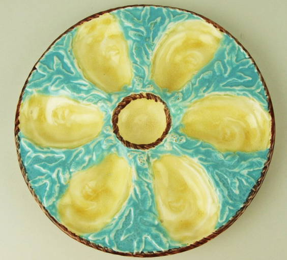 An Rare Simon Fielding Shell And Coral Majolica Oyster