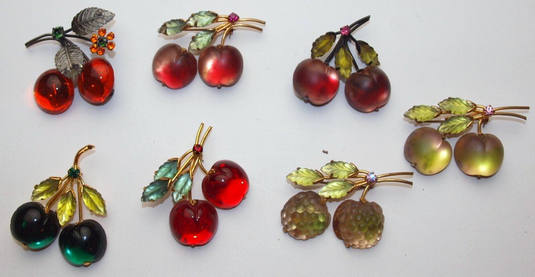 Austria lot of 7 fruit oins brooch