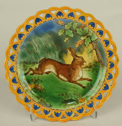 Wedgwood Majolica plate with rabbit, reticulated rim, - May 28, 2016 ...