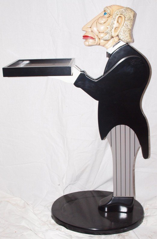 Contemporary figural butler stand 33"h