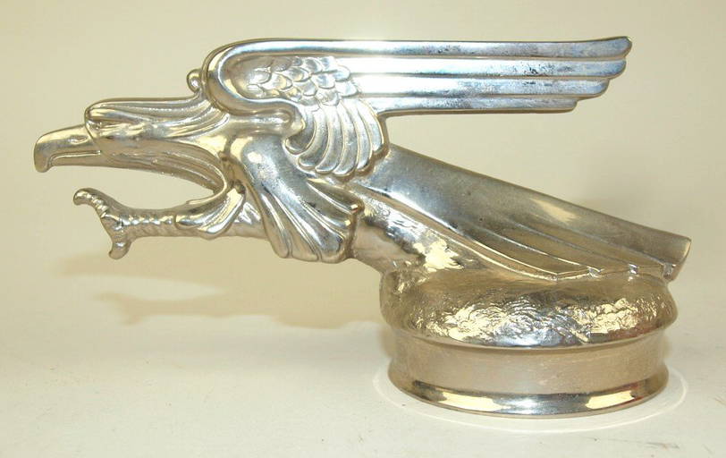1929 Oakland Hood Ornament Radiator Cap Mascot, 3"