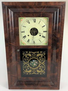 Seth Thomas Shelf Clock With Flower Painted Dial