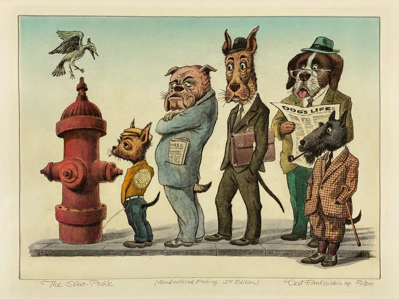 Curt Frankenstein Etching "the Slow Poke"