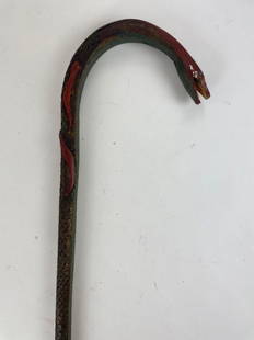 Carved Snake Head Cane