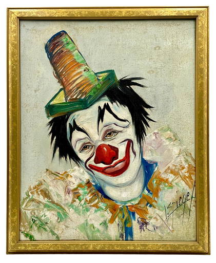 Six Clown Paintings, Cincinnati Artist Louis Spiegel