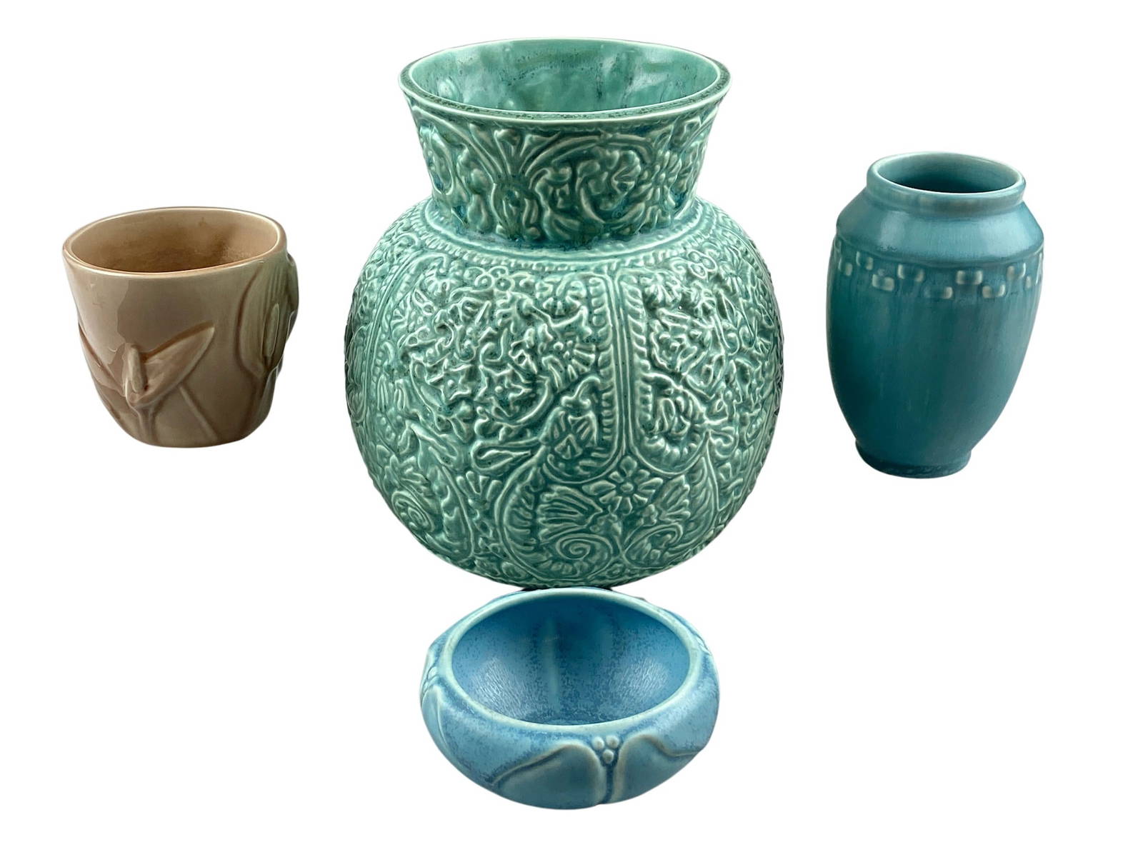 4 Examples Of Rookwood Production Pottery Auction