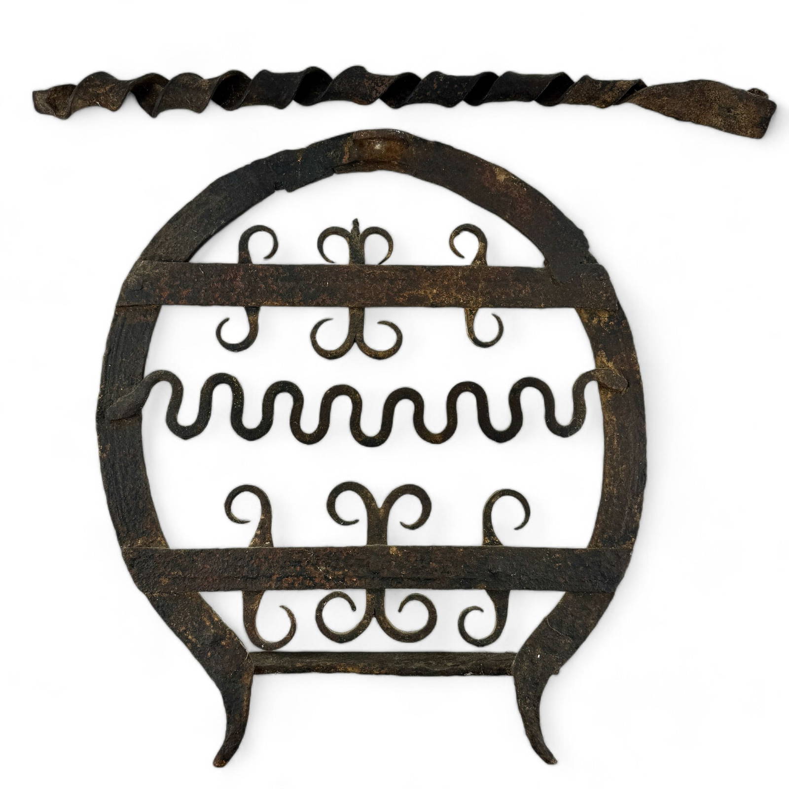 19th Century Wrought Iron Utensil Rack Auction