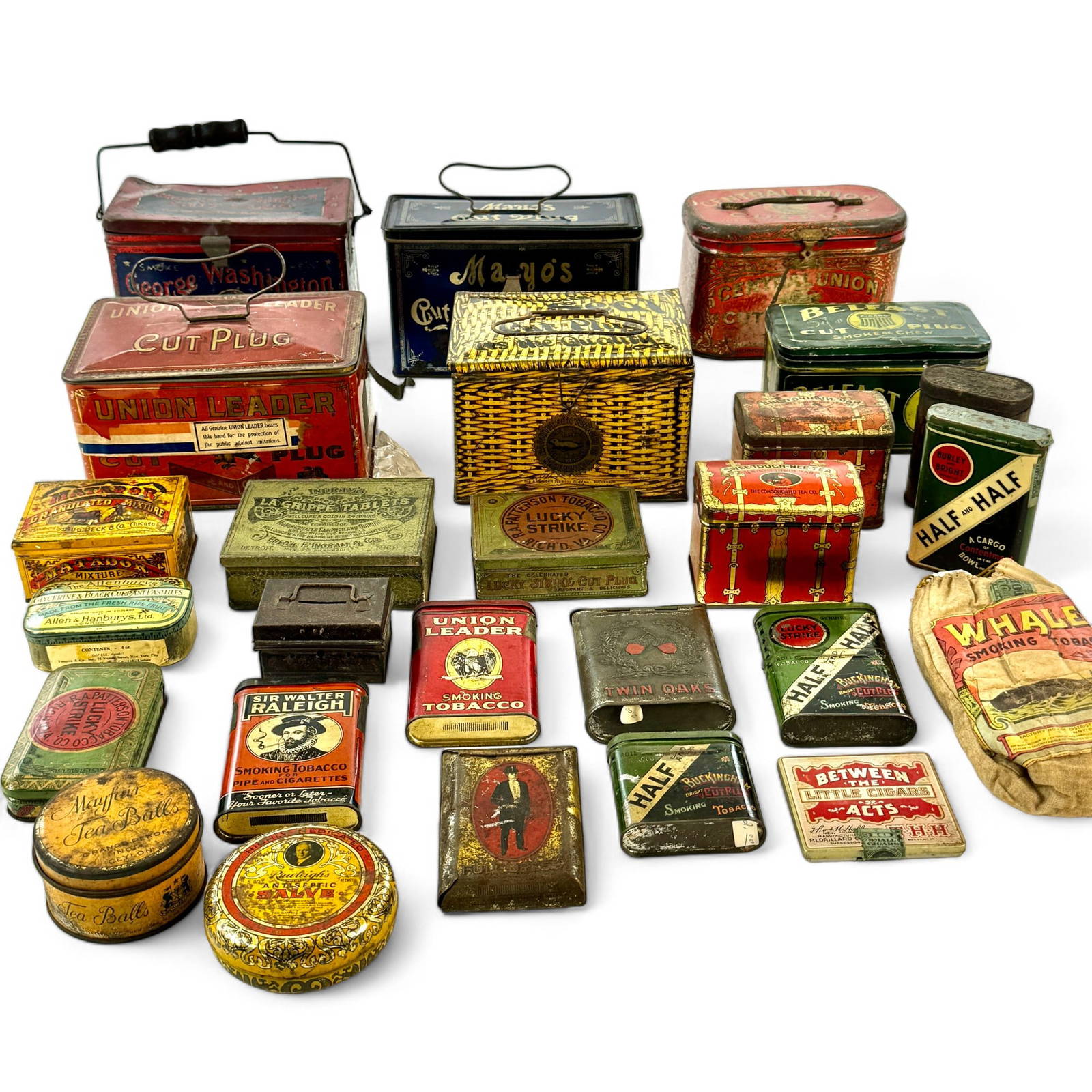 Group Of Cut Plug Tobacco Tins And Tobacco Pouches Auction