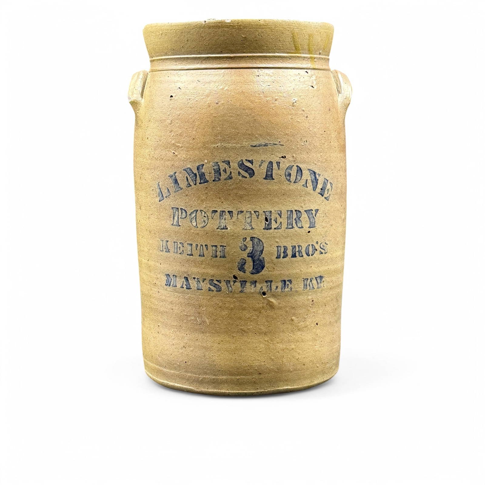 Keith Bros. Limestone Pottery Stoneware Crock, Maysville, Ky Auction