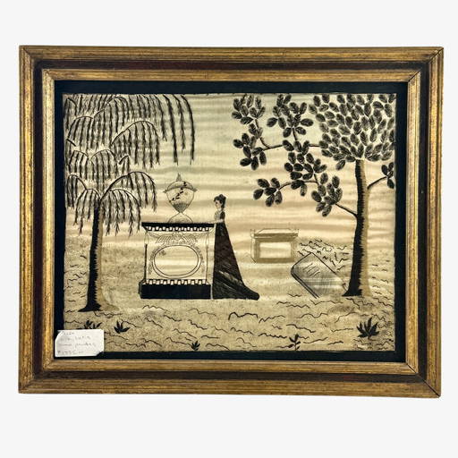 Exceptional Silk Embroidered Funeral Scene